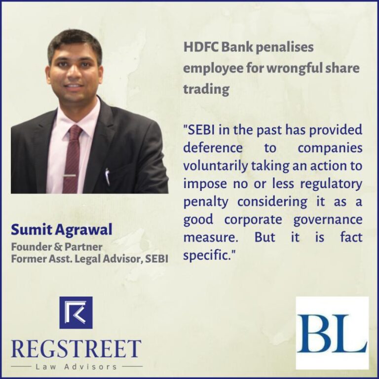 HDFC Bank penalises employee for wrongful share trading - Regstreet Law ...